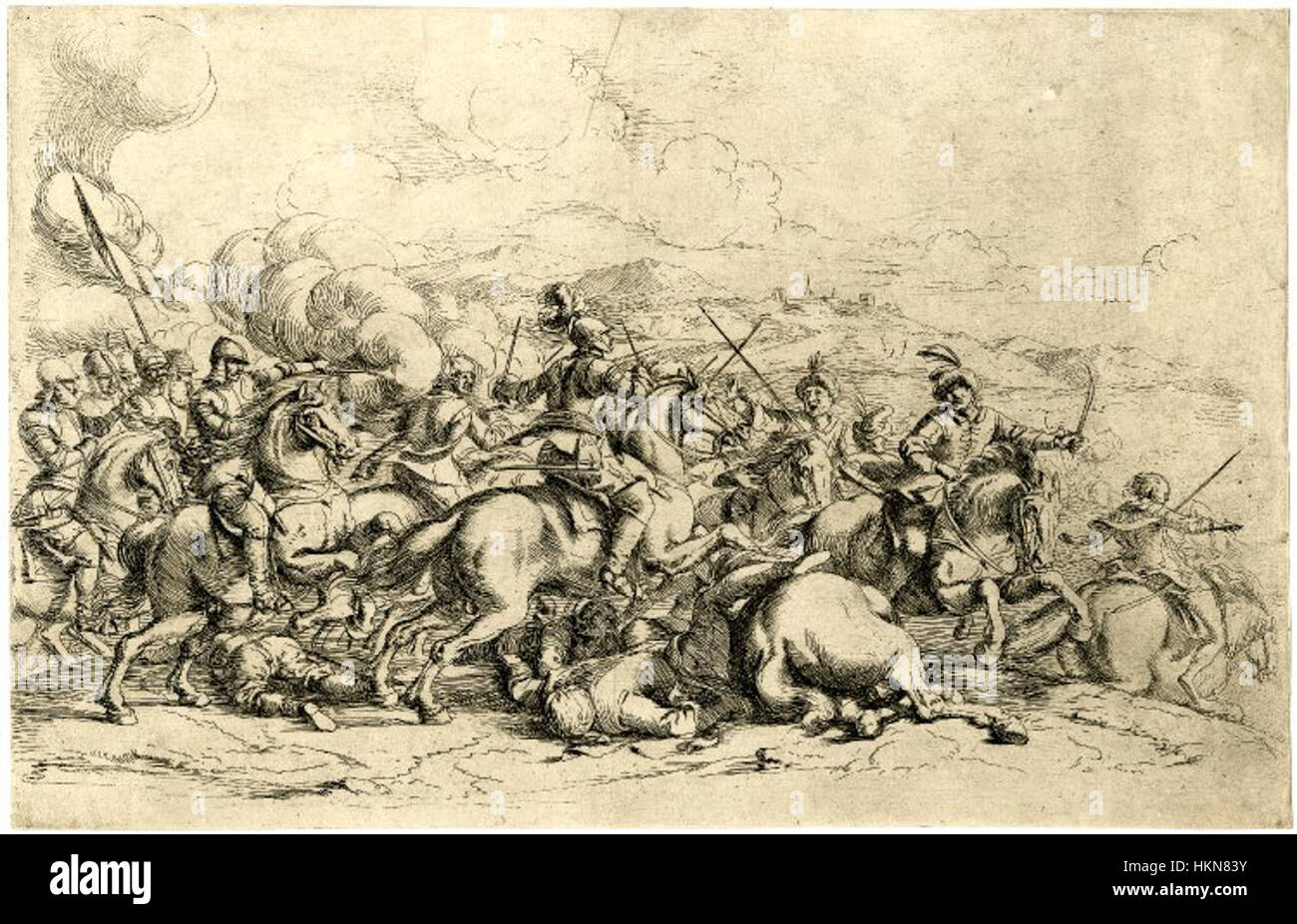 A dramatic painting by Jacques Courtois, illustrating a historic battle ...