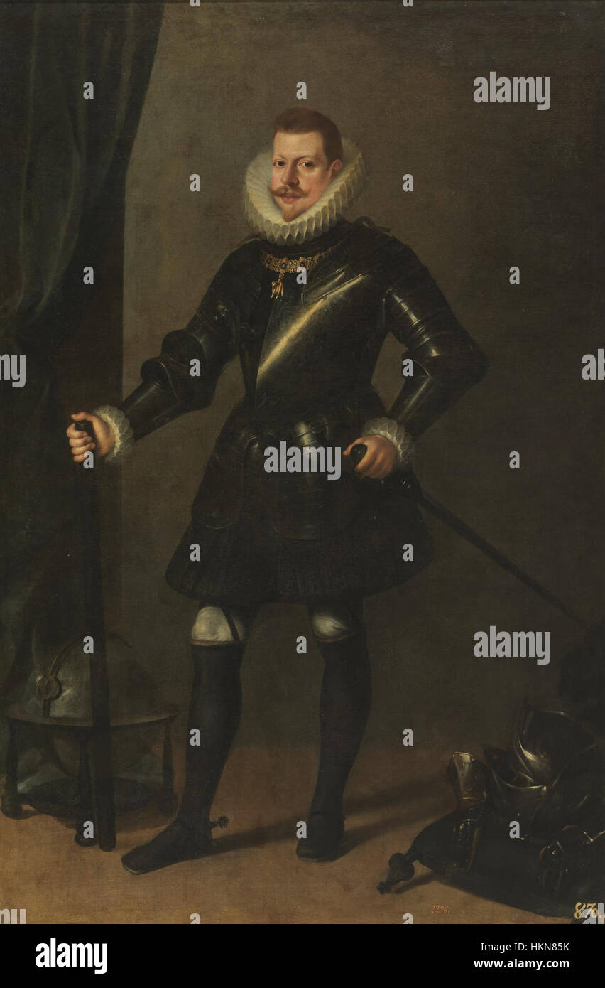 This portrait of King Felipe III of Spain, created by artist A. Vidal ...