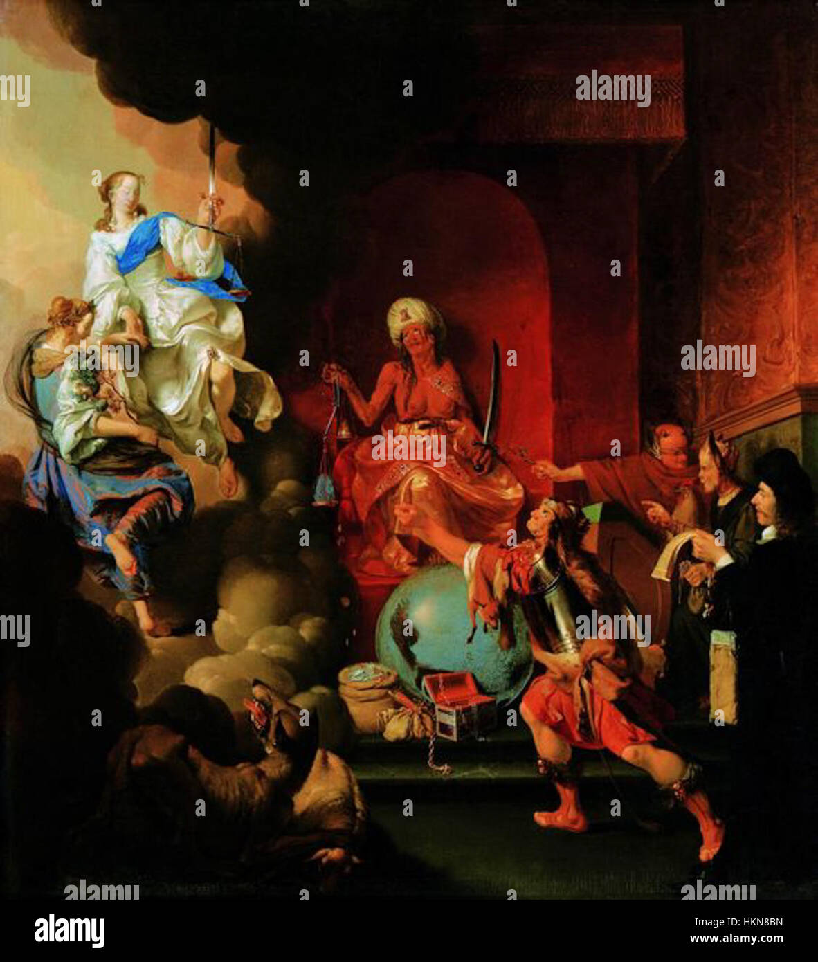 This painting, 'Vois Injustice enthroned,' depicts the personification ...