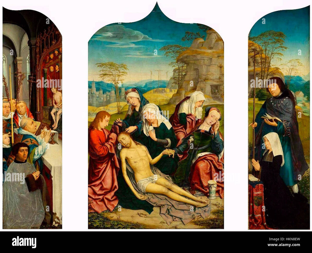 'The Lamentation of Christ' by Bellegambe depicts the sorrowful moment after Christ's ...