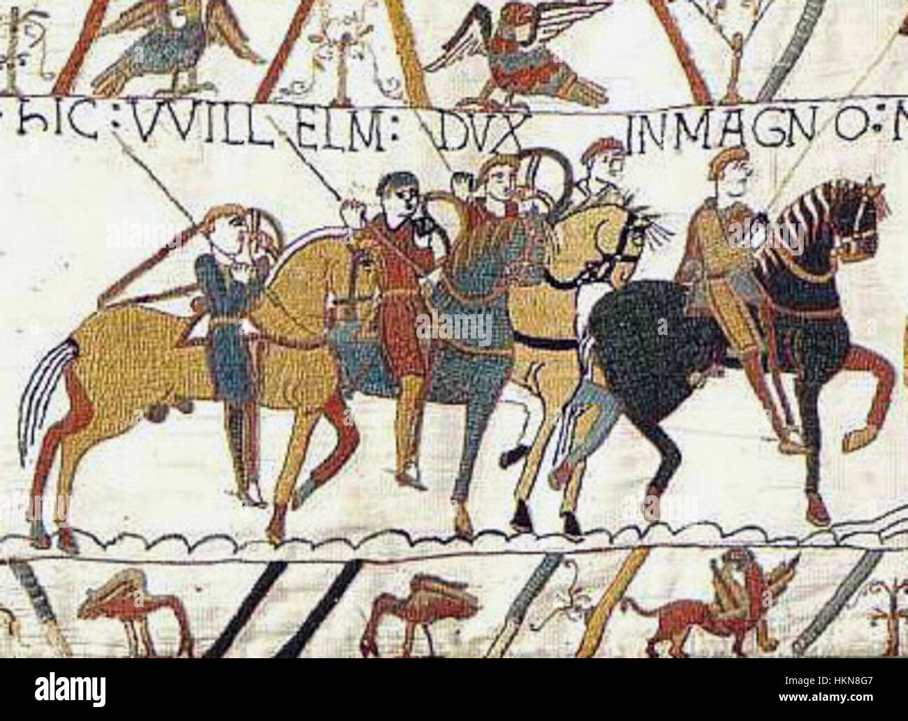 The Bayeux Tapestry, specifically depicting the scene of William the ...