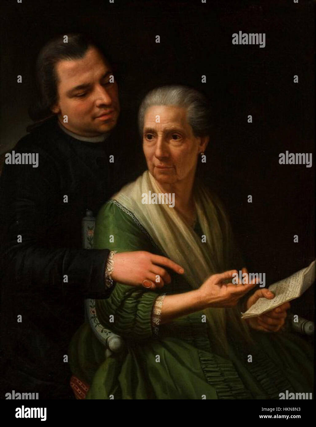 The portrait by Bacciarelli, depicting a mother and her brother ...