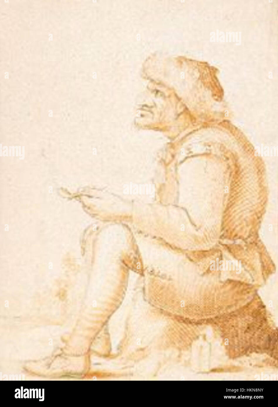 Seated peasant smoking pipe hi-res stock photography and images - Alamy