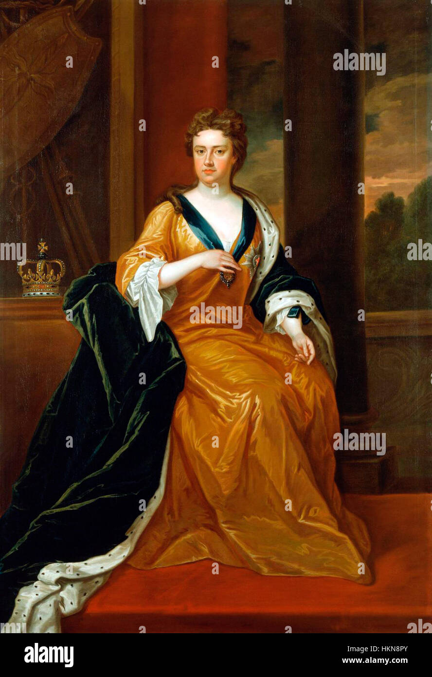 The portrait of Queen Anne of Great Britain showcases the monarch in ...