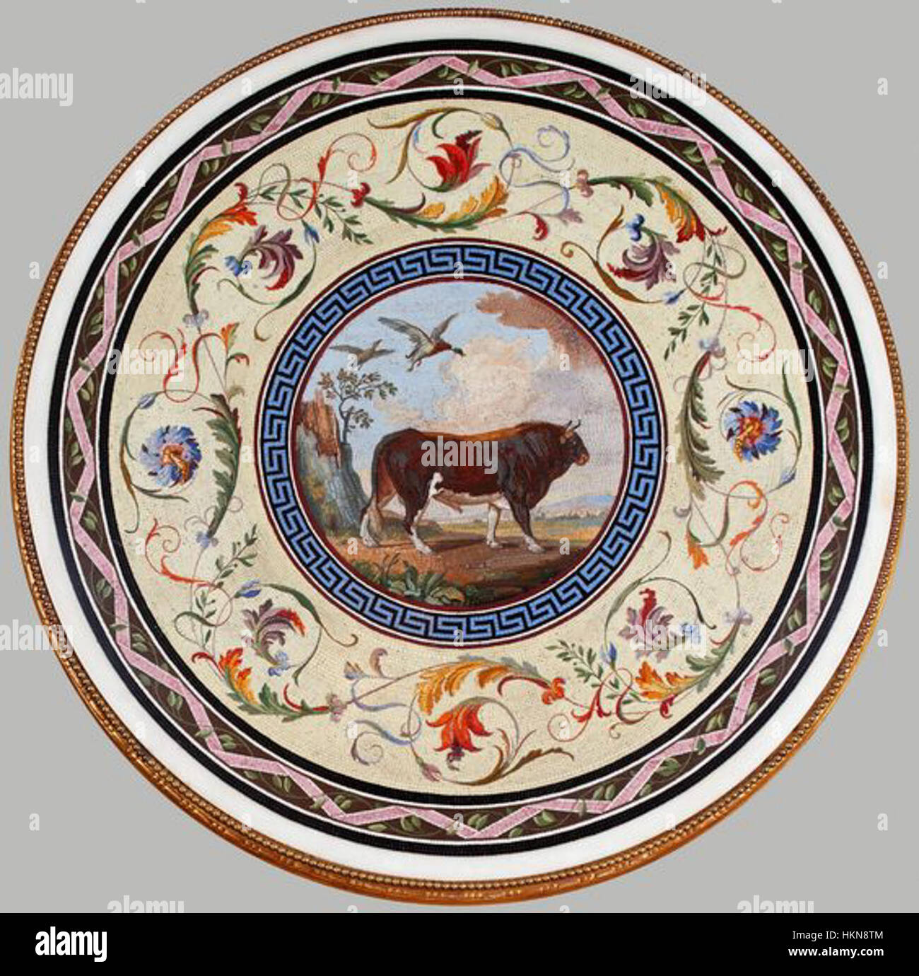 The 'Table Top with a Bull' by Savini Peter features an intricate ...