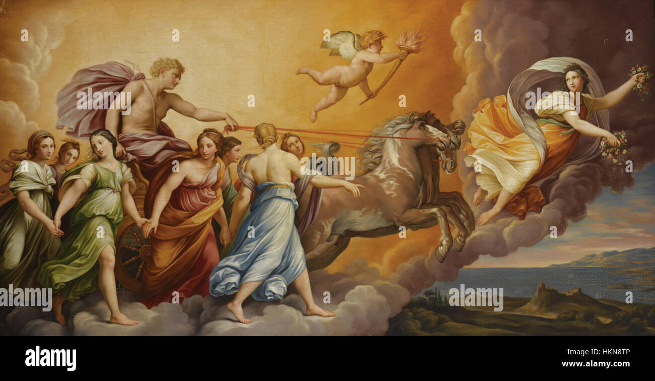 This painting, based on Guido Reni's work 'The Triumph of Aurora ...