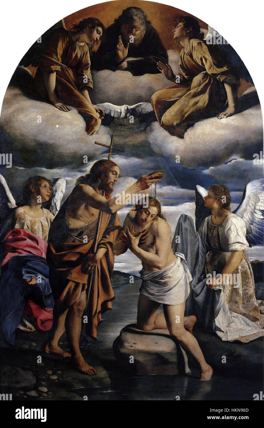 'Battesimo di Cristo' by Orazio Gentileschi is a Baroque painting ...