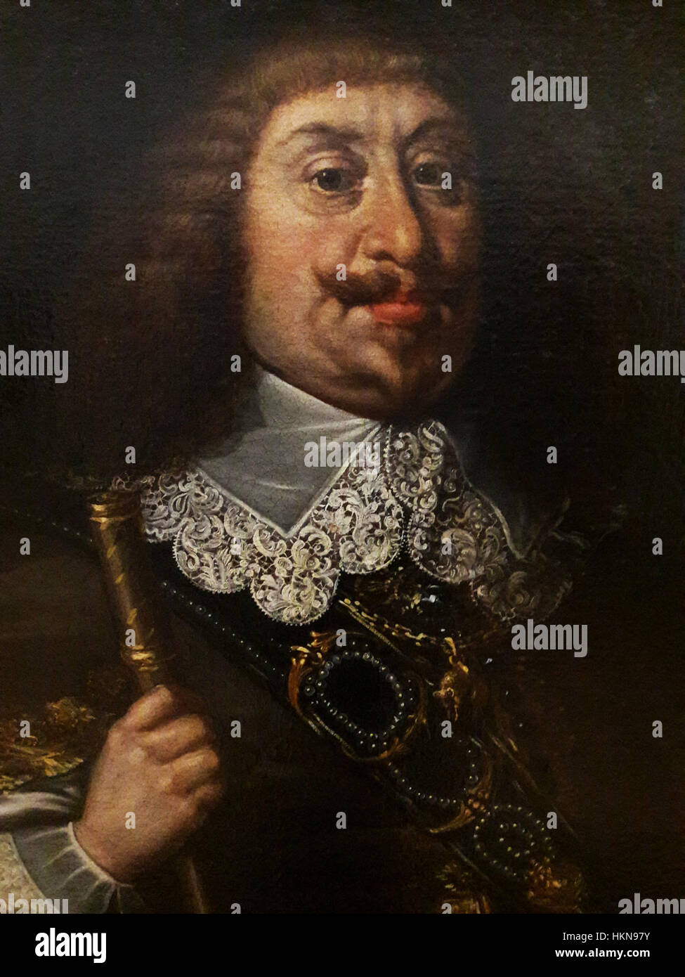 This painting detail portrays Ladislaus IV Vasa, a significant ...