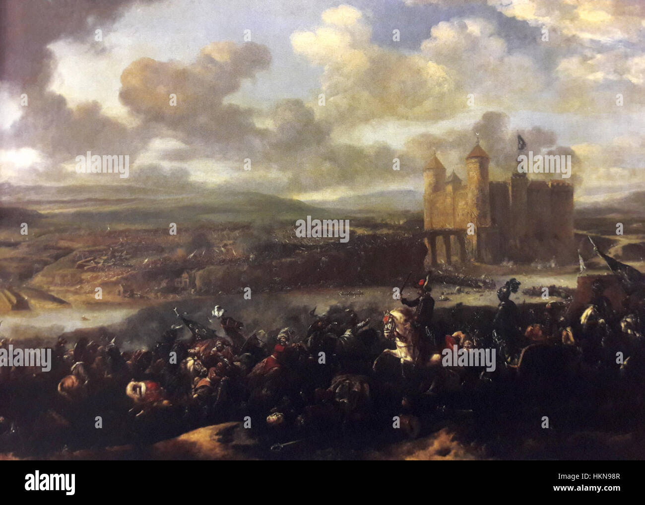 The painting by Huchtenburg portrays the Battle of Khotyn, fought in ...