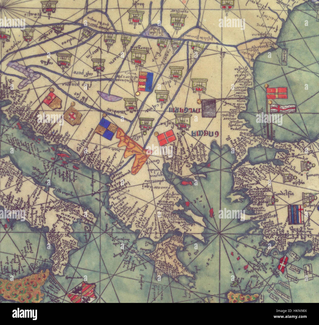 The Catalan Atlas, created by Abraham and Jehuda Cresques, features a ...