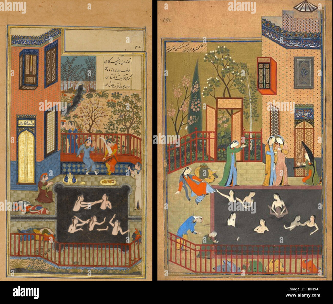 This painting titled *Vorbild und Nachahmung* by Behzad reflects the ...