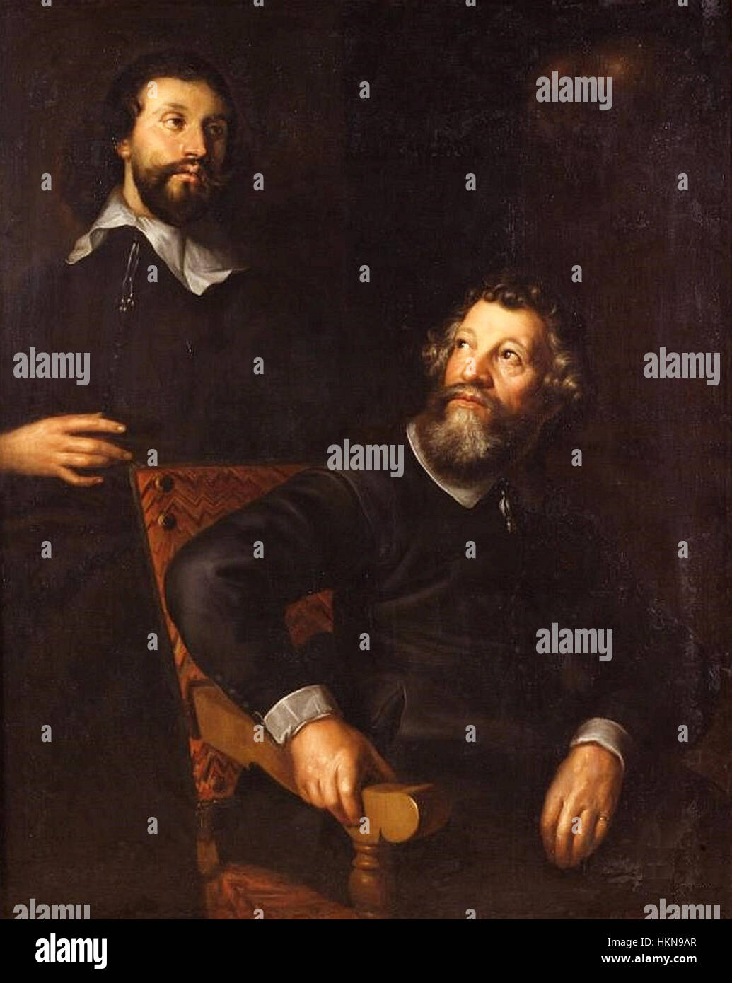 A portrait by Dobson of Henry Stone with his son. The painting captures ...