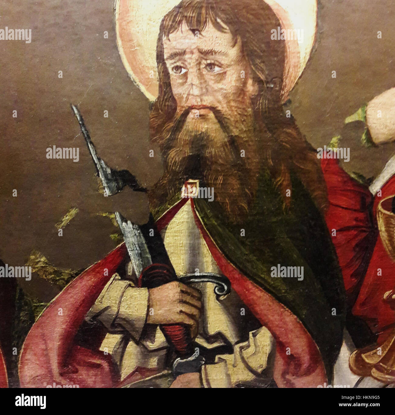 This altar predella painting shows Christ surrounded by the Twelve ...