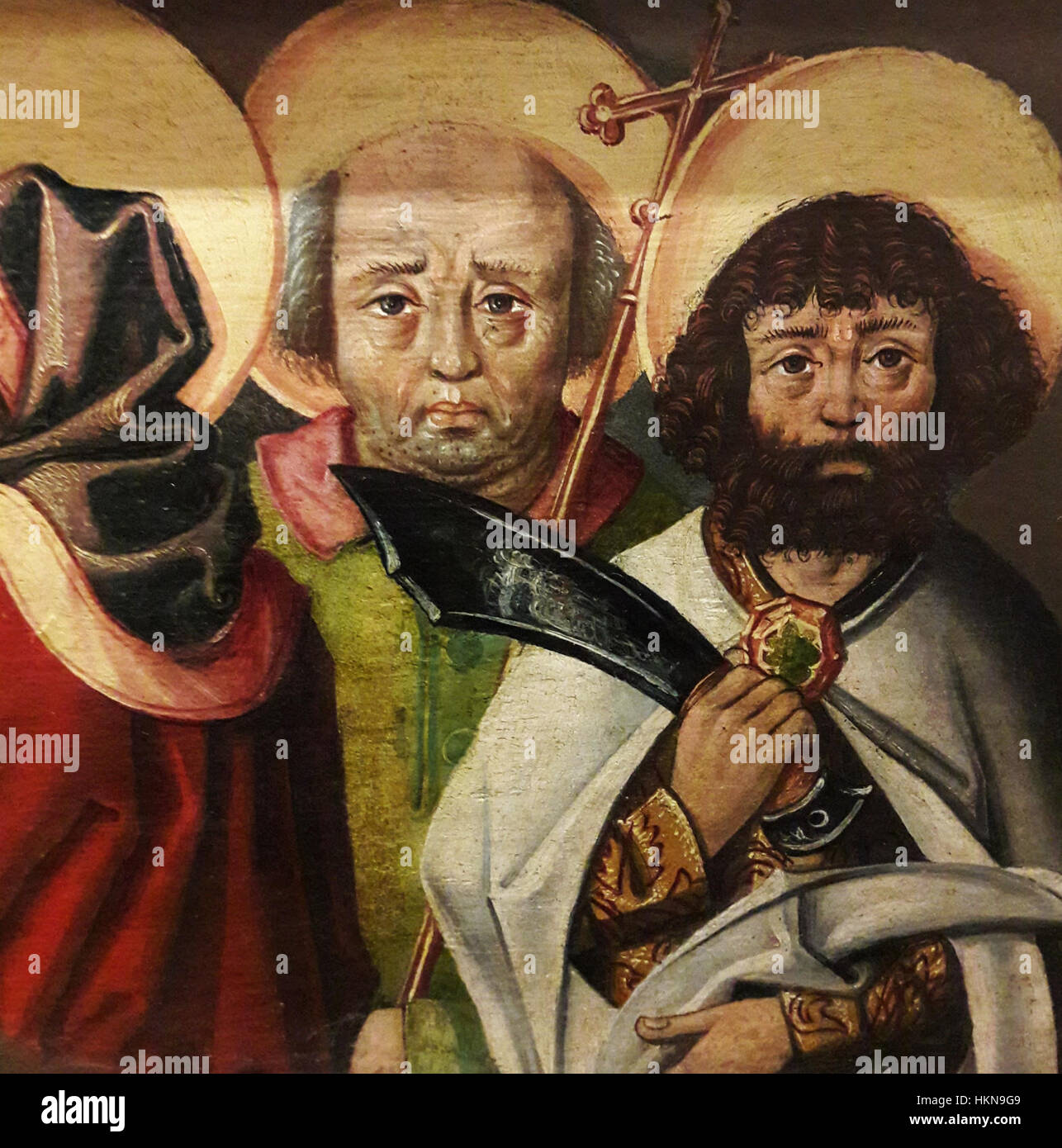 This detailed artwork features an anonymous altar predella depicting ...