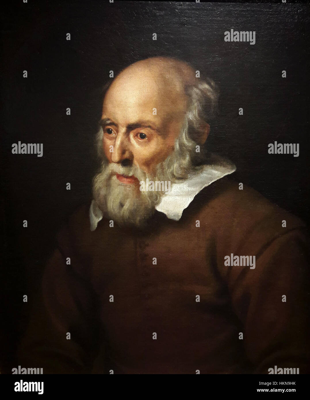 An anonymous portrait of an elderly man, captured in a classical ...