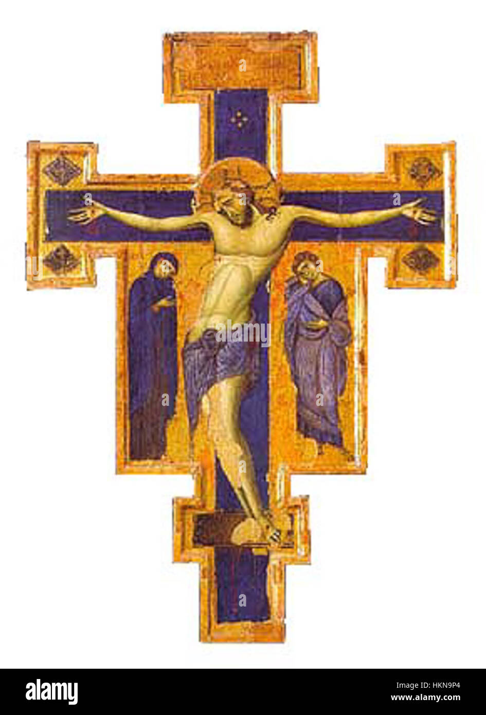 This artwork, 'Blue Crucifixes,' explores the theme of Christian ...