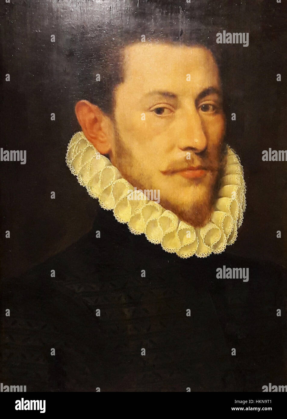 This portrait, titled 'Key Portrait of a Man,' features a figure from ...