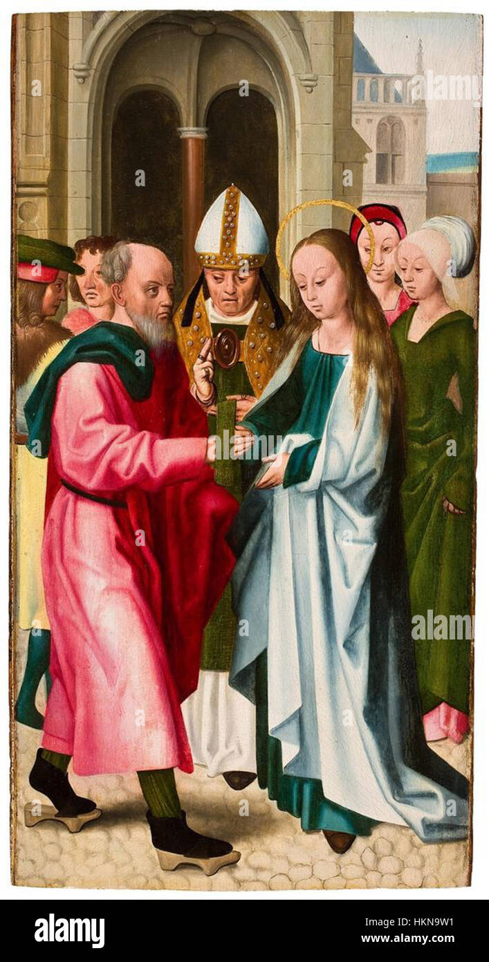 The 'Marriage of the Virgin' painting from the Lower Rhine region ...