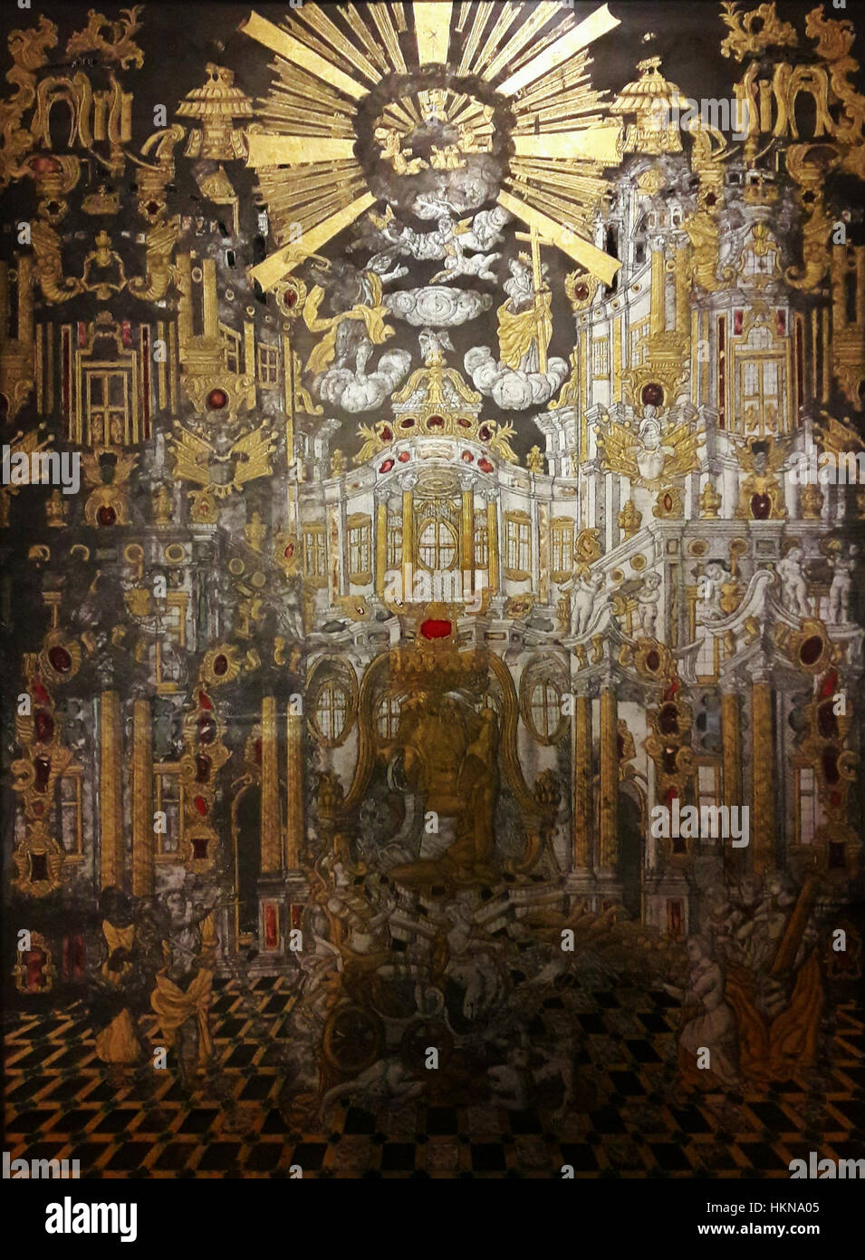 An allegorical painting representing the reign of Emperor Charles VII ...