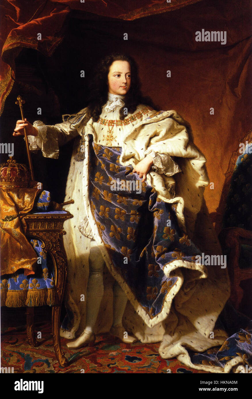 The painting from 1721 depicts Louis XV of France, showcasing his regal ...