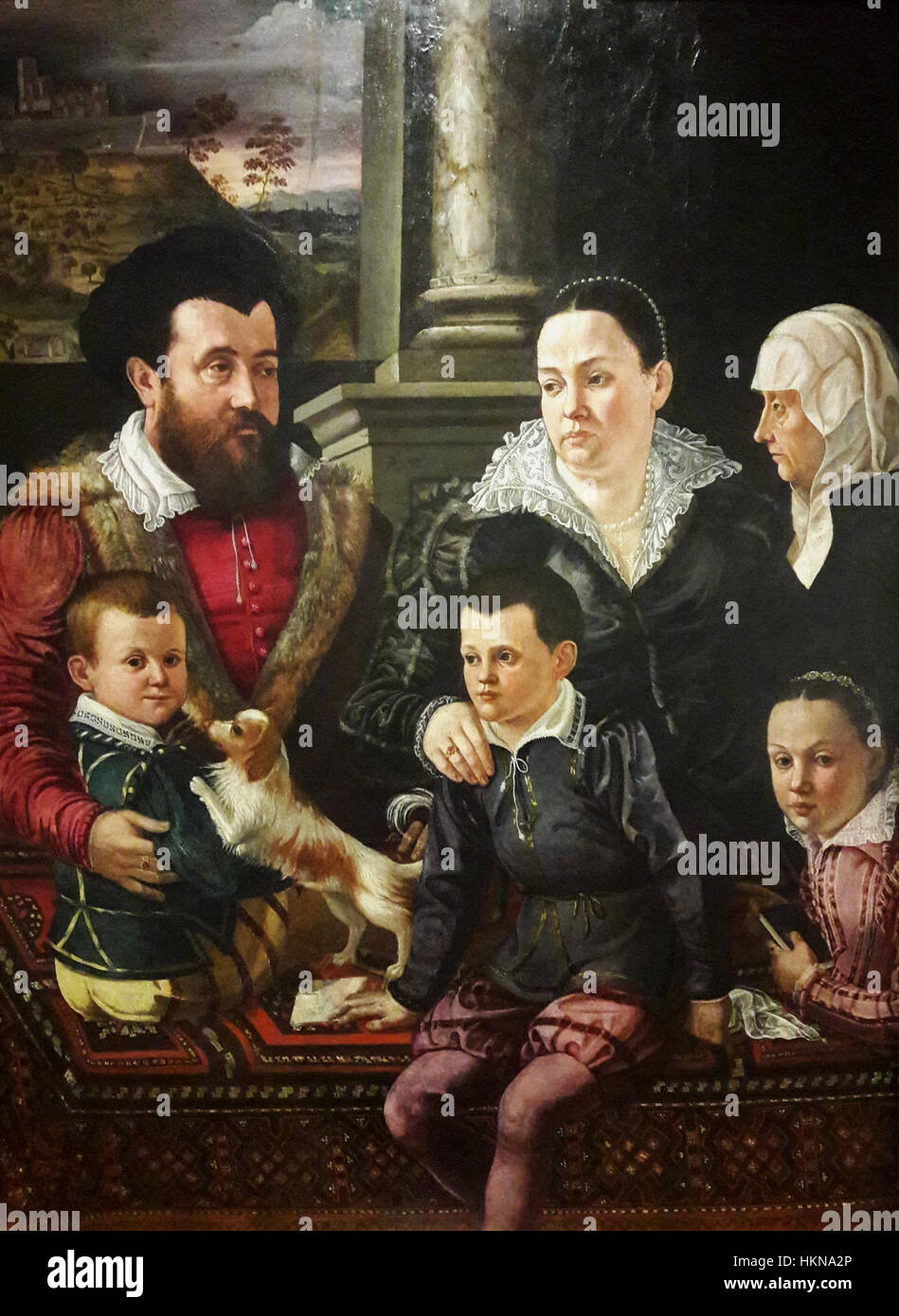 This family portrait by an unknown artist depicts the Chimenti family ...