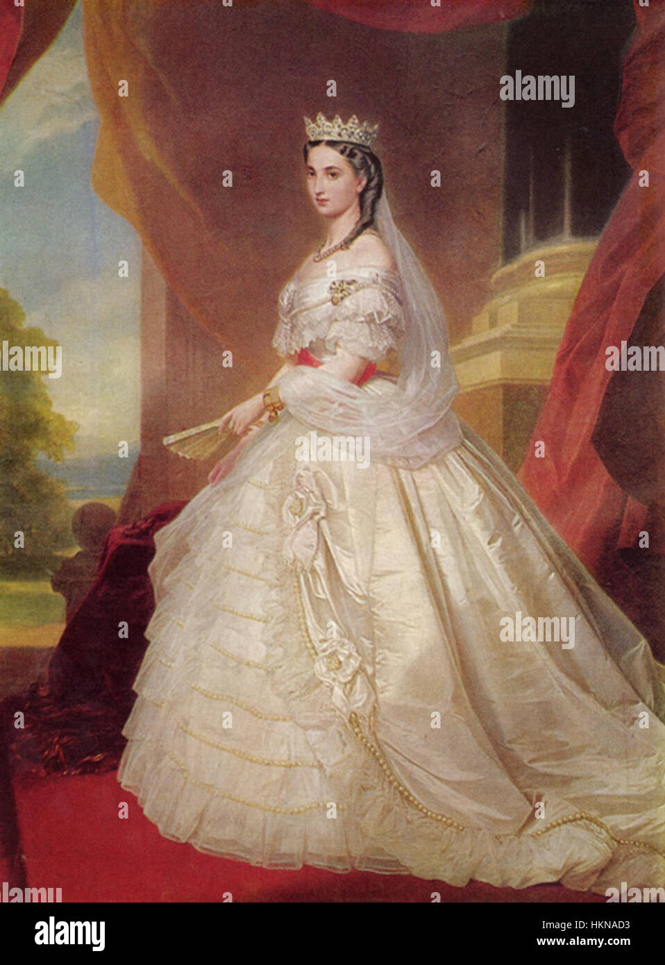 This portrait of Charlotte, Empress of Mexico, captures the regal and tragic figure who became ...