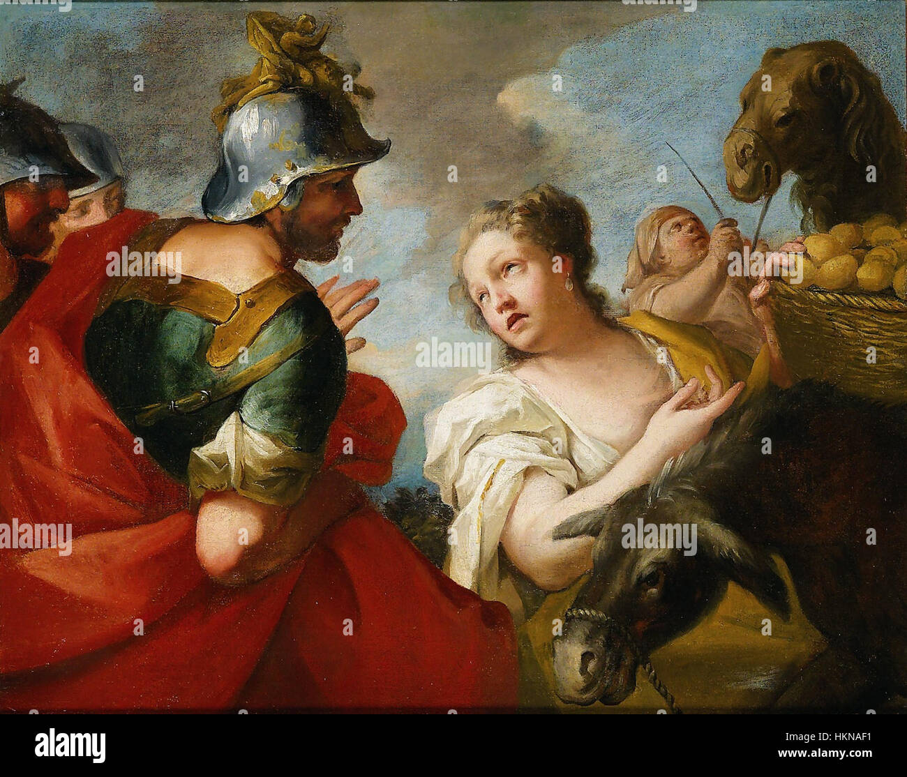 A painting by Antonio Molinari titled 'David y Abigail,' depicting the ...