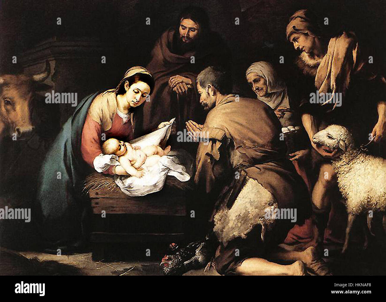 Bartolomé Murillo's 'The Adoration of the Shepherds' portrays the ...