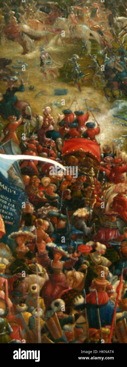 This detail from the Battle of Issus painting illustrates a dramatic ...