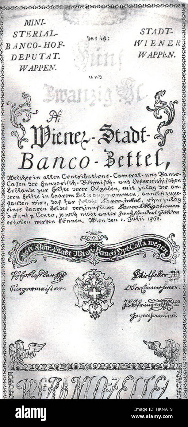 An image featuring a 1762 Bancozettel, a historical banknote from the ...