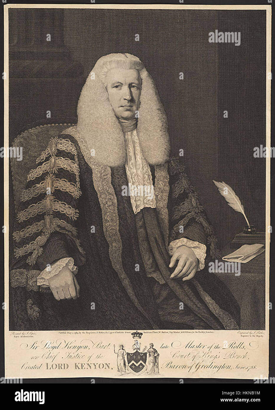 This portrait depicts Lloyd Kenyon, 1st Baron Kenyon, a British judge ...