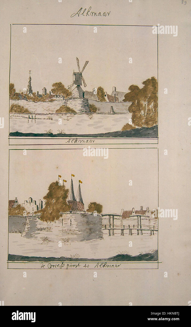 A historic map of the West Friesland region in Noord-Holland, showing ...