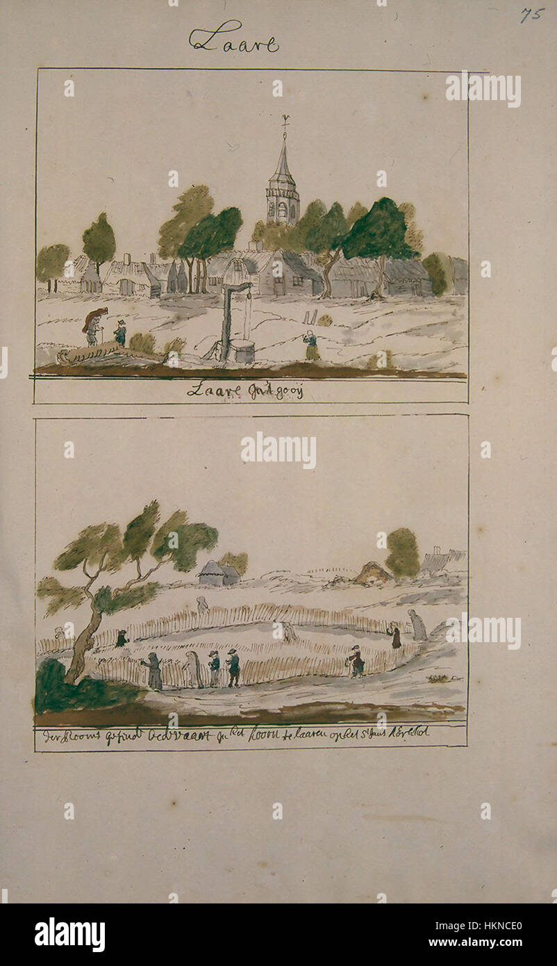 This historical map from Schoemaker’s atlas details Laare, a town in ...