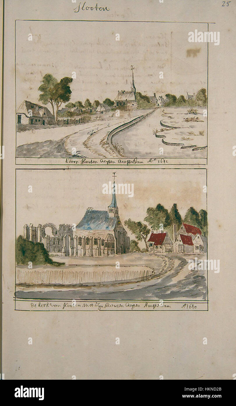 This historical map from Schoemaker’s atlas depicts Sloten, a town in ...