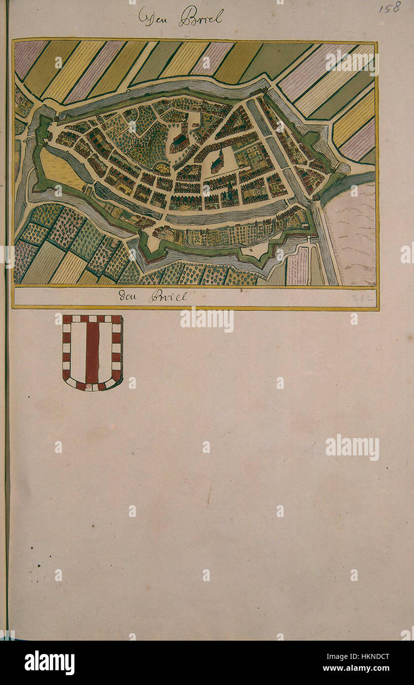 Atlas Schoemaker's map of Brielle, Zuid-Holland, showcases historical ...