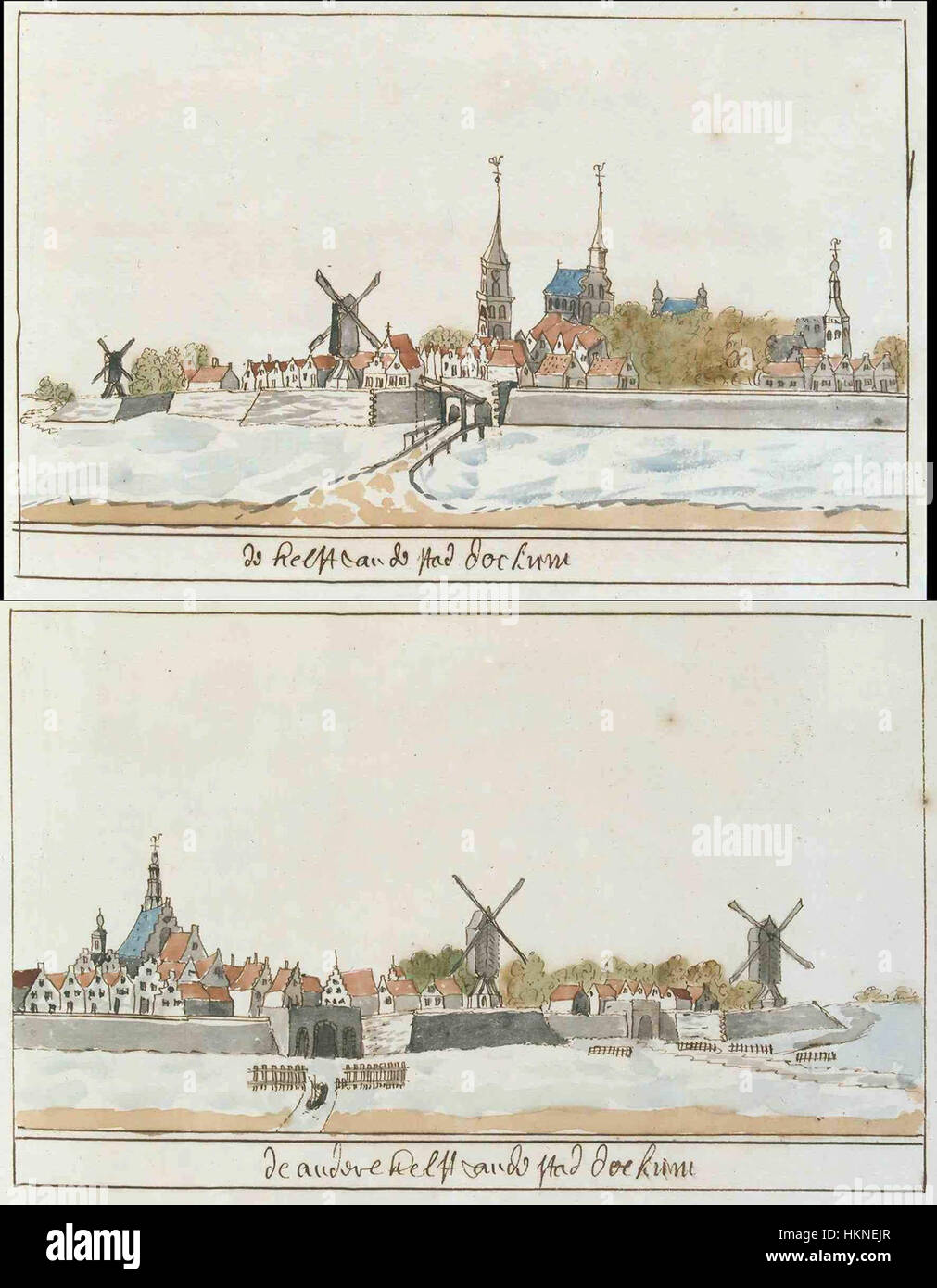 A historical map of Friesland, specifically Dokkum, from the Atlas ...