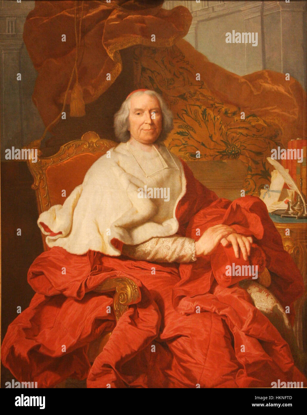 This historical portrait represents Cardinal de Fleury, a prominent ...