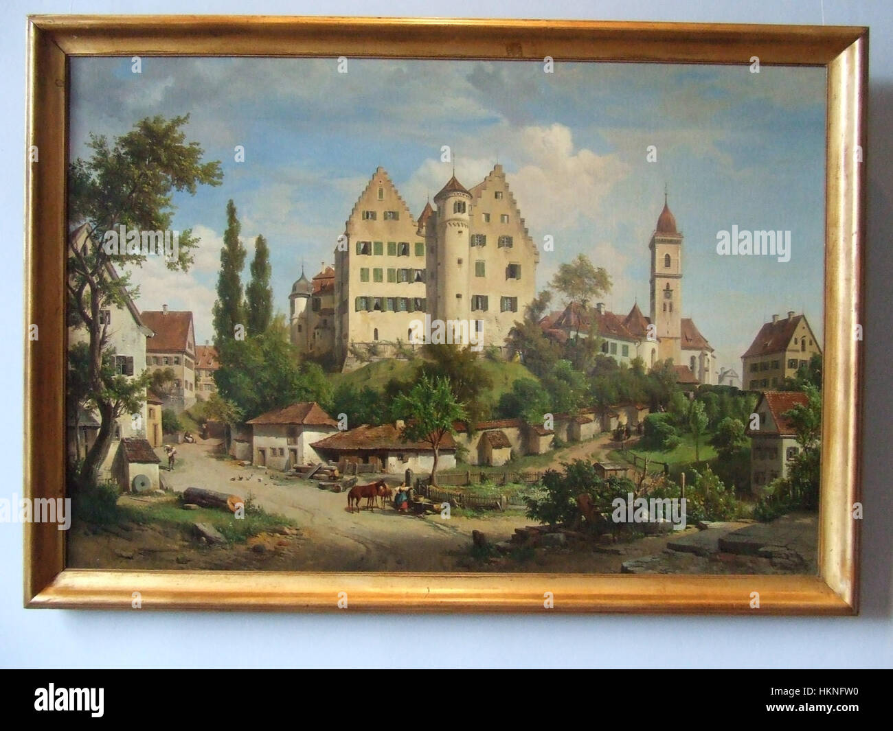 Albert Emil Kirchner’s painting 'Schloss und Stadt Aulendorf' from 1860 ...