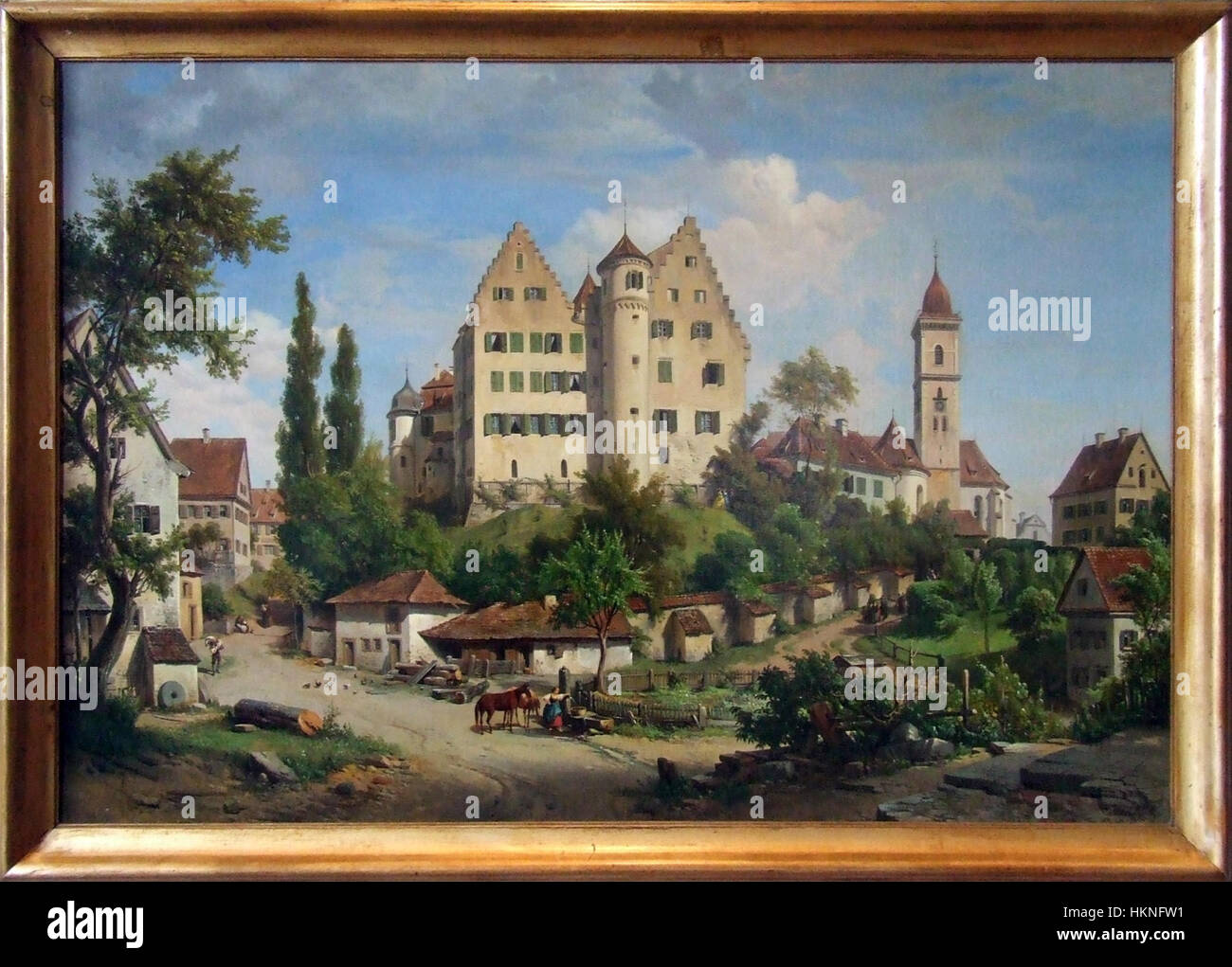 Albert Emil Kirchner’s painting 'Schloss und Stadt Aulendorf' from 1860 ...