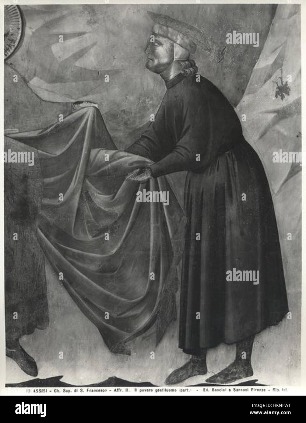 The 'Dono del Mantello' by Giotto depicts the gift of a cloak to Saint ...