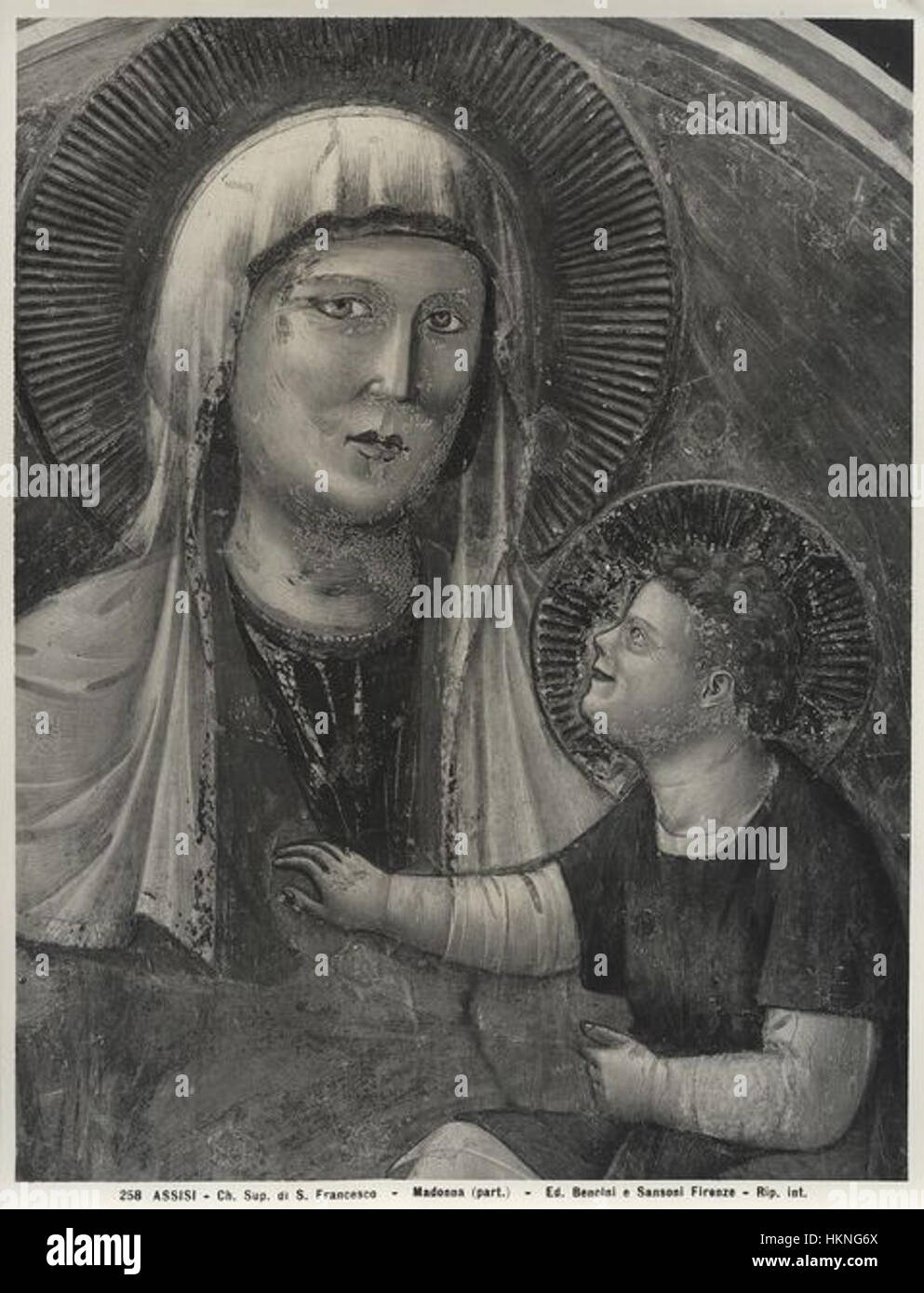 A painting by Giotto titled 'Madonna and Child' (Madonna col Bambino ...