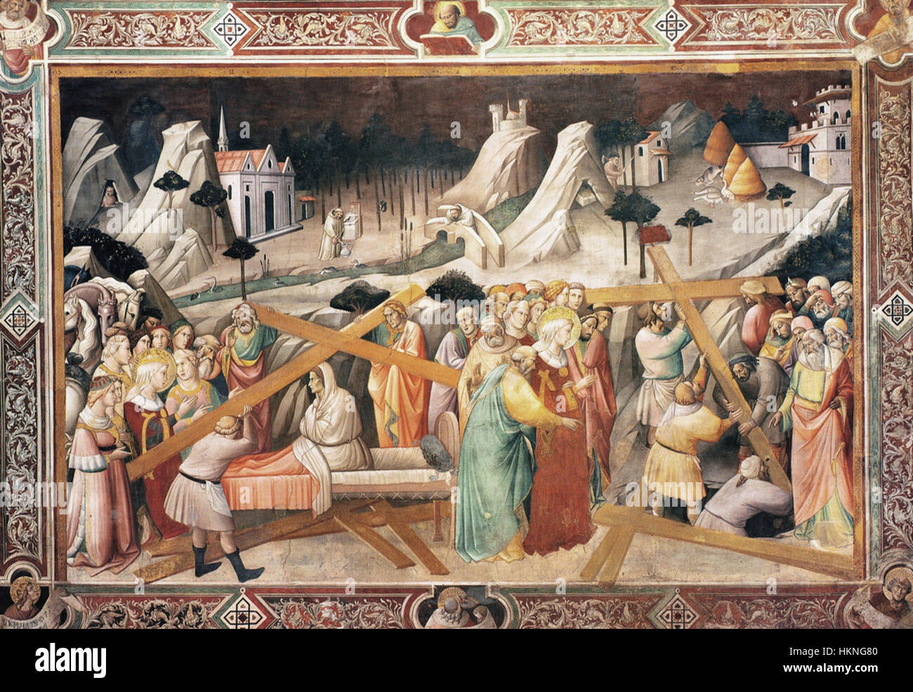 A work by Agnolo Gaddi, depicting scenes from the Storie della Vera Croce, a significant ...