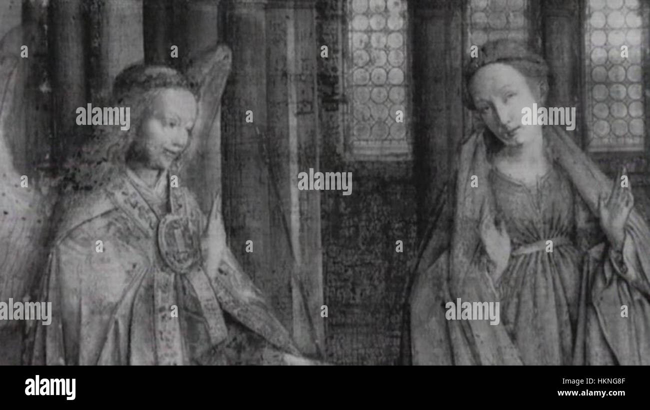 This drawing titled 'Annunciation' features the angel Gabriel ...