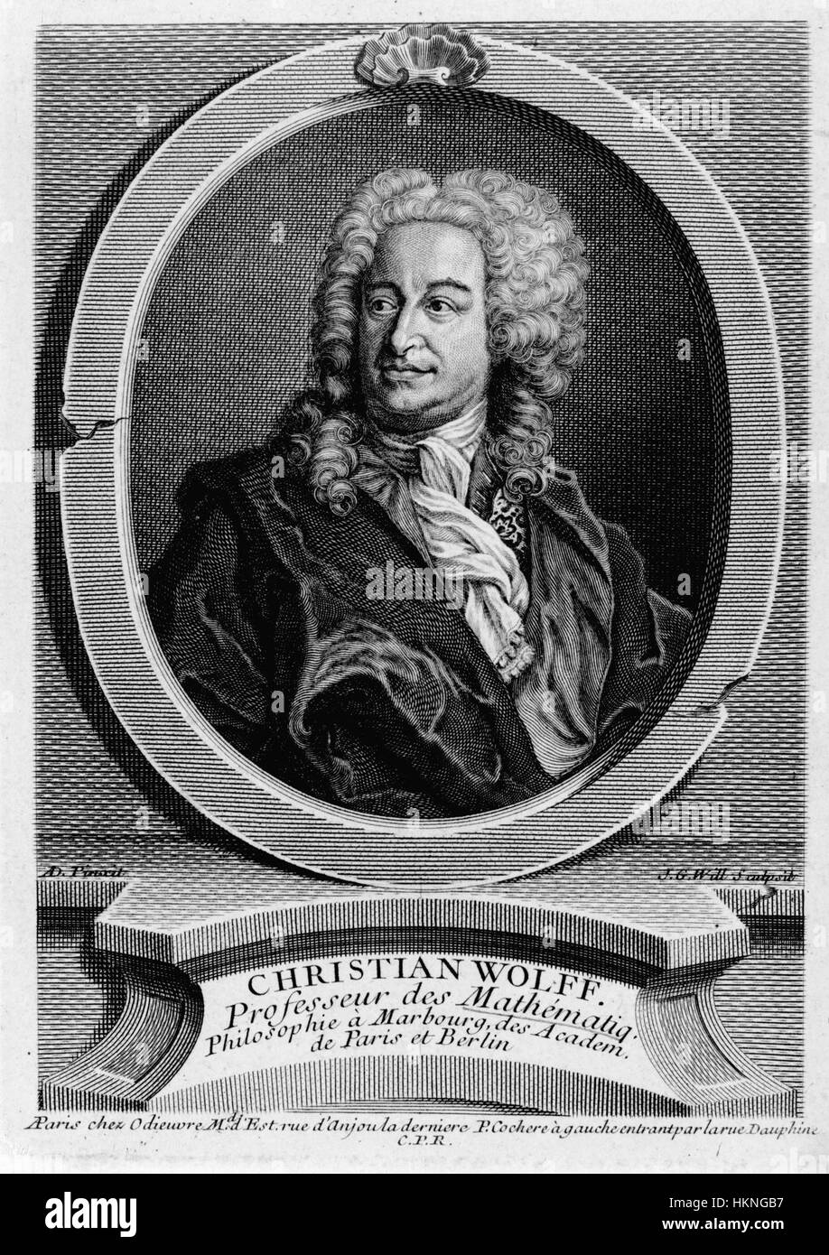 This portrait by Johann Georg Wille depicts Christian Wolff, a German ...