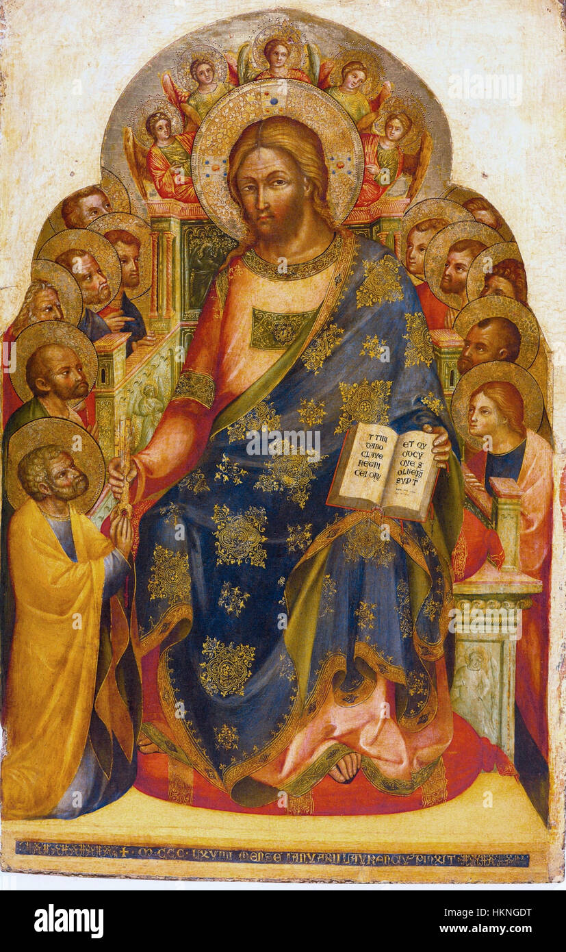 Lorenzo Veneziano's 'Christ Giving the Keys to St. Peter' (1370 ...