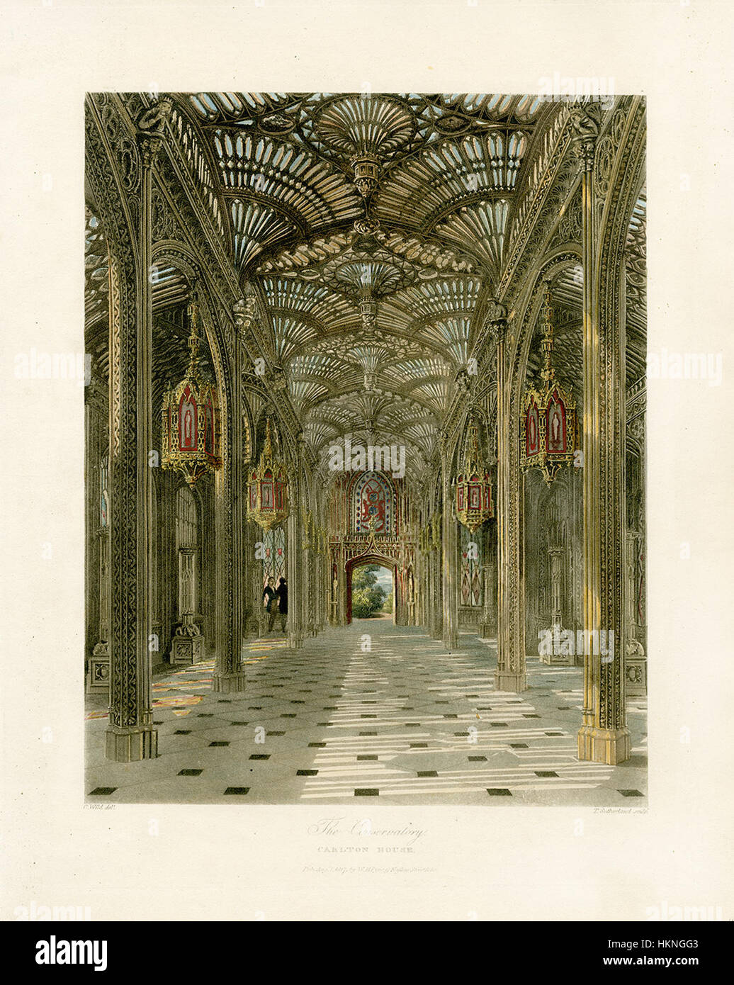 This 1819 painting from Pyne’s *Royal Residences* series features the ...