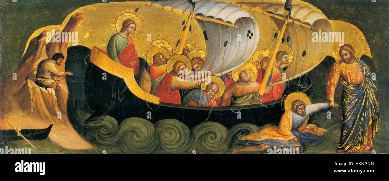 Lorenzo Veneziano’s 1370 painting, 'Christ Rescuing Peter from Drowning ...