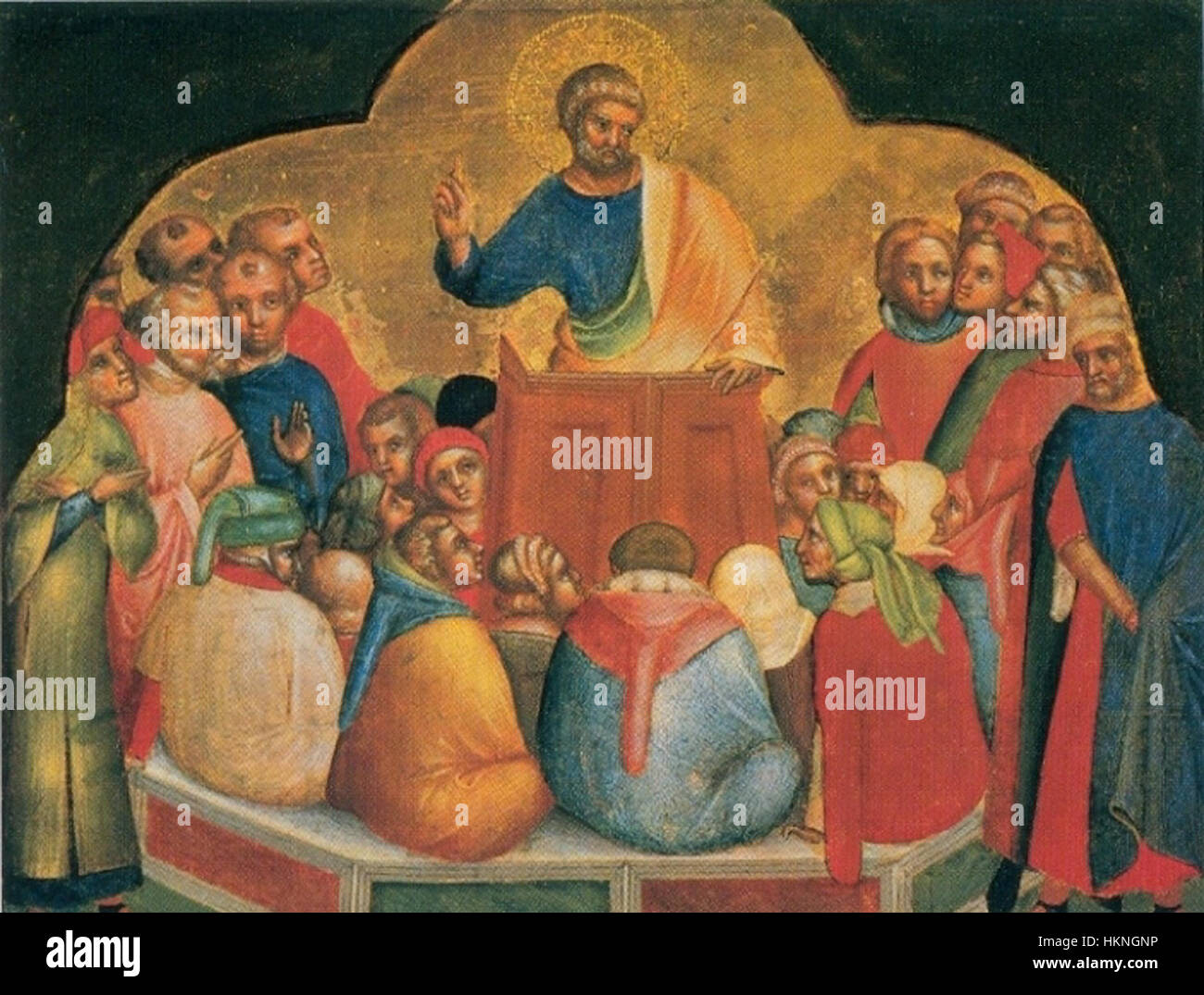 Lorenzo Veneziano's 'Apostle Peter Preaching,' painted around 1370, is part of the Staatliche ...