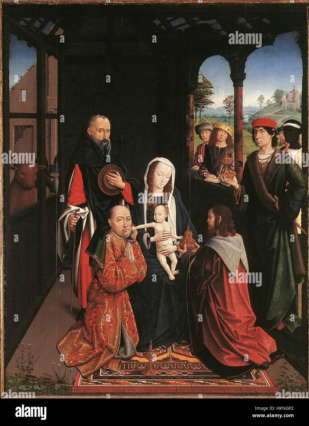 This 16th-century painting, attributed to an unknown artist, portrays the biblical scene of the ...