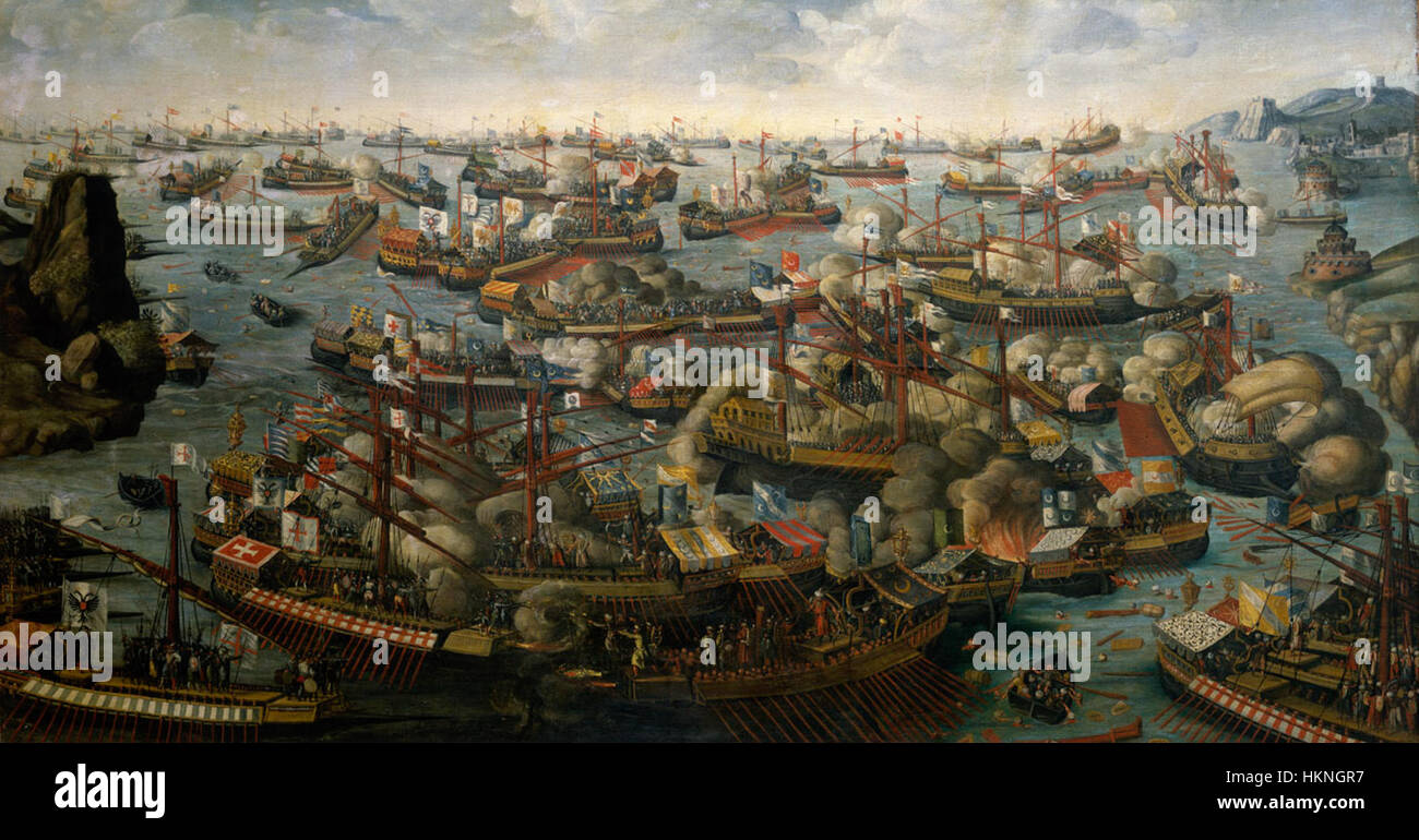 The painting of the Battle of Lepanto captures the famous naval ...